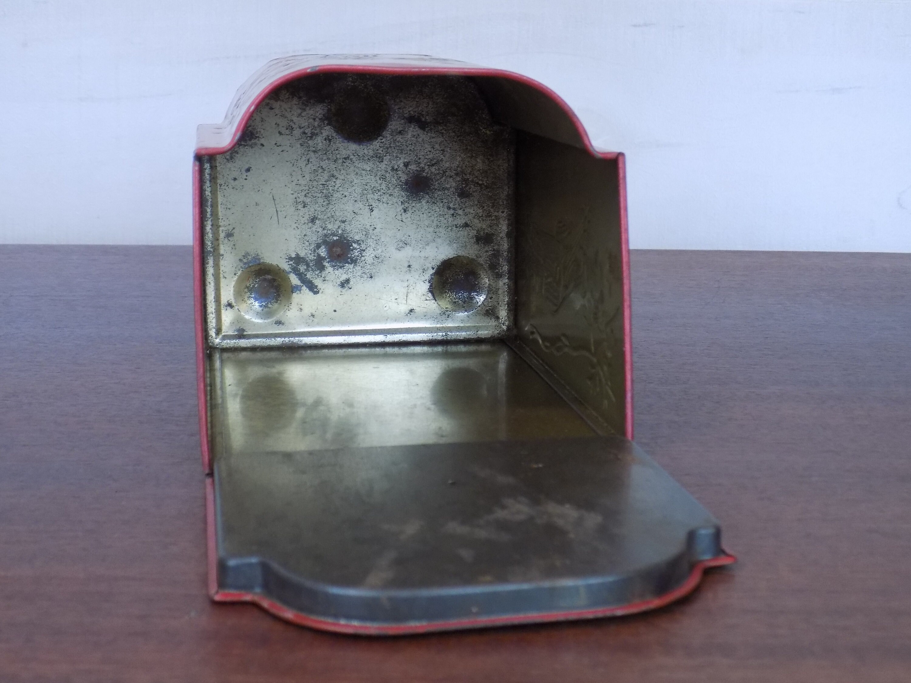 Vintage Red Tea Tin With Hinged Lid - Etsy