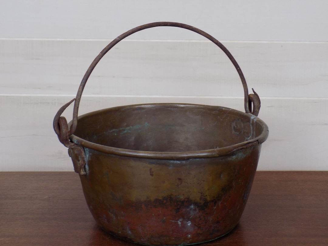Vintage Metal Pot With Handle - Etsy