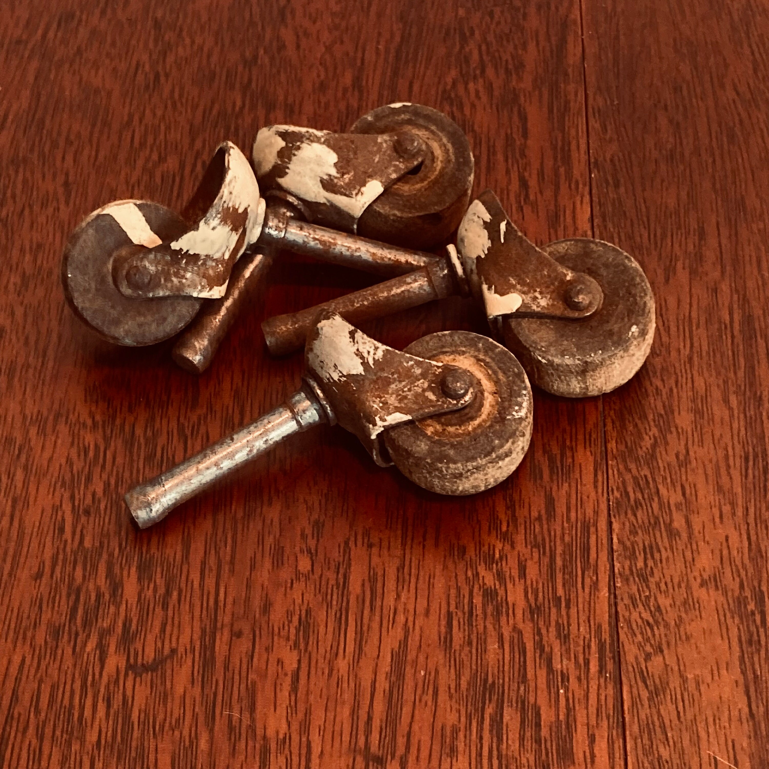 Vintage Wooden Wheel Casters Set of Four - Etsy