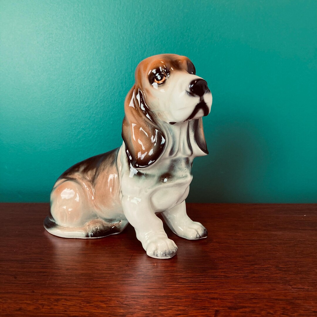 Vintage Basset Hound Dog Bank - Etsy