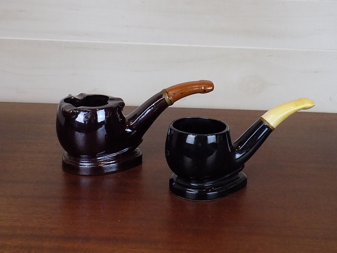 Vintage Ceramic Pipe Ashtrays Set of Two - Etsy