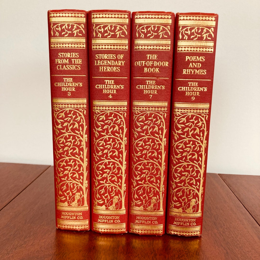 Vintage Red Childrens Books - the Children's Hour Books - Collection of ...
