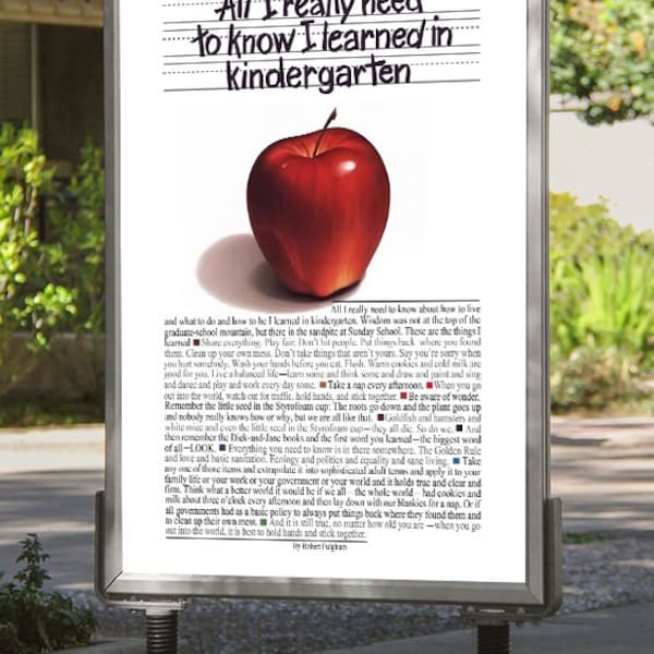 All I Really Need to Know I Learned in Kindergarten Poster - Etsy