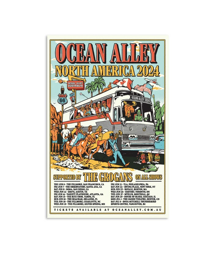 2024 Ocean Alley North America Tour Poster sold by Kerrie Bare | SKU ...