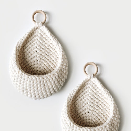 Teardrop Hanging Basket Crochet Pattern Raindrop Crochet - Etsy