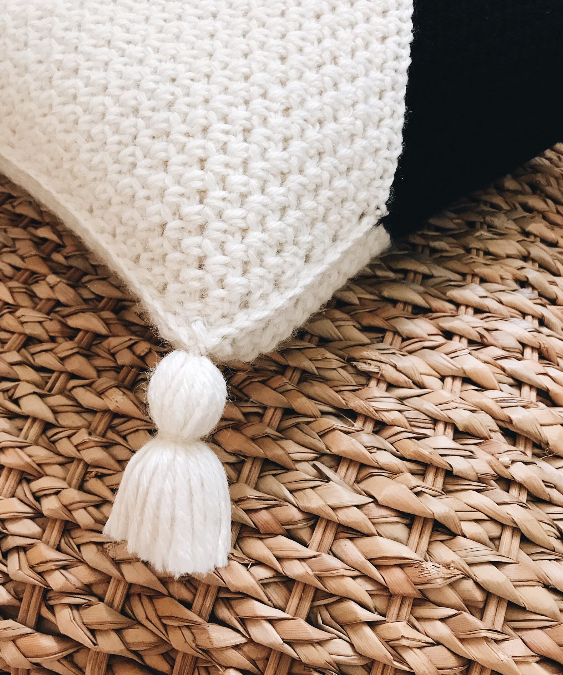 CROCHET PATTERN ⨯ Color Block Square Pillow With Tassels ⨯ the Boucan ...