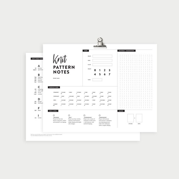 PATTERN WRITING NOTES designed for makers | Etsy