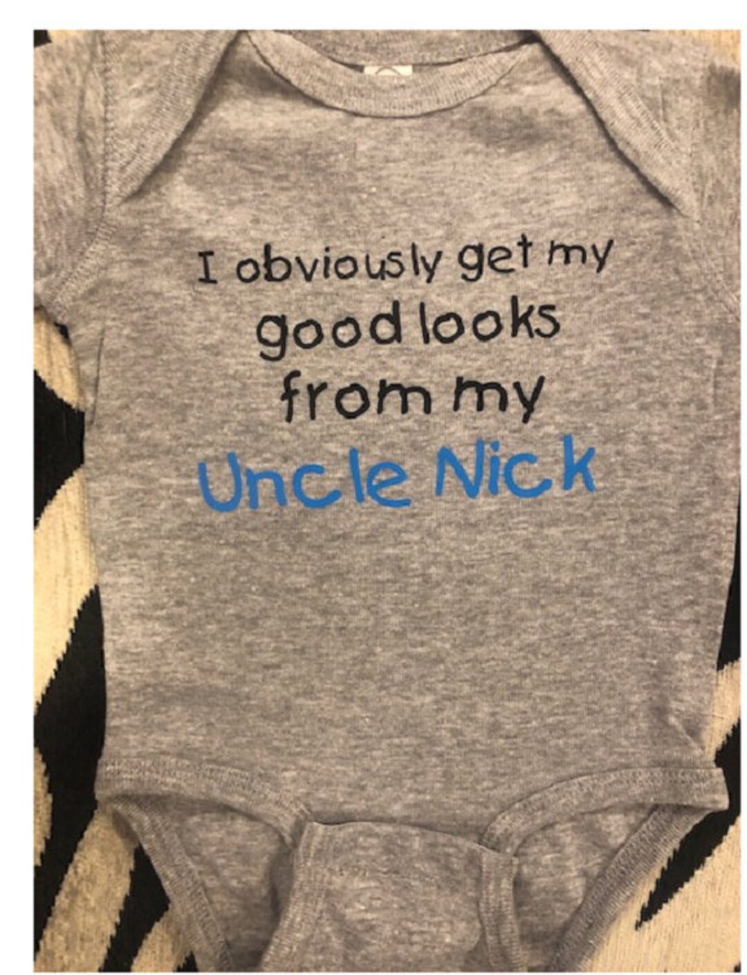 Personalized Uncle Baby Onesie ® - Custom Infant One Piece Bodysuit ...