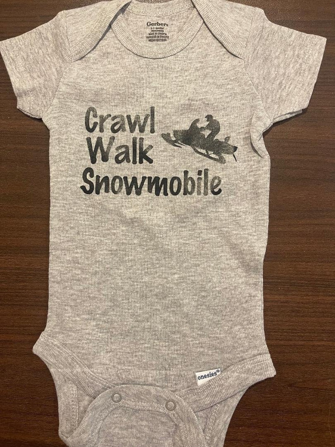 Snowmobile Baby Onesie ® - Crawl Walk Snowmobile - Infant Snowmobile ...