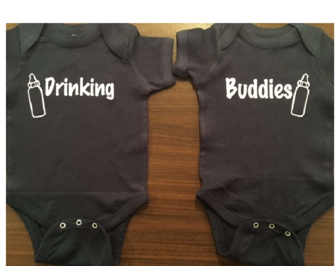 Drinking Buddies Baby Drinking Twin Set Funny Drinking Twins Infant ...