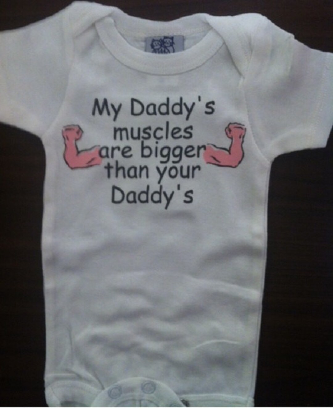 Muscle Baby Onesie: Funny Infant Bodysuit - Daddy is Strong - Etsy
