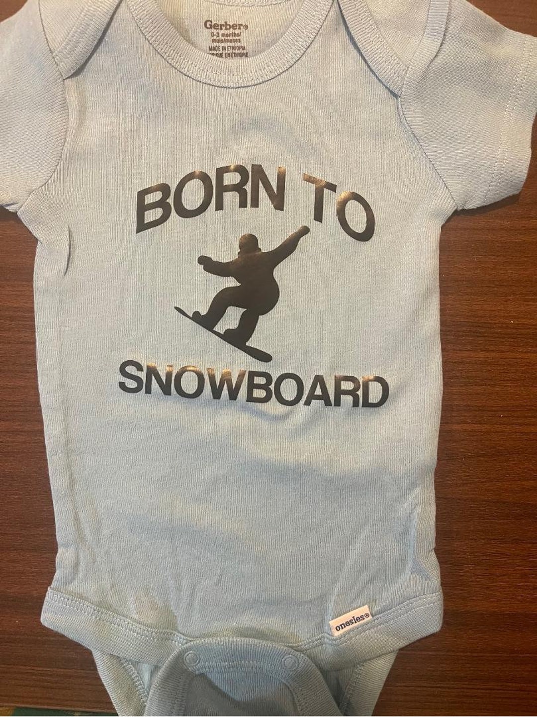 Snowboard Baby Onesie ® Born to Snowboard Snowboard Onesie ® Snowboard ...