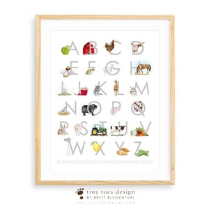 Farm Alphabet Nursery Print Farm ABC Wall Art Farm Alphabet | Etsy
