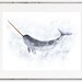 Narwhal Whale Print Narwhal Wall Art Unicorn of the Sea | Etsy