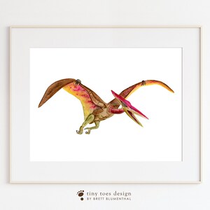 Pteranodon Print, Dinosaur Wall Art, Pterodactyl Watercolor, Kids ...
