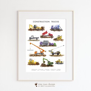 Construction Truck Poster, Educational Print, Construction Art, Truck ...