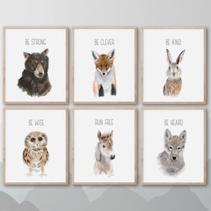 Woodland Animal Quote Art Prints, Woodland Nursery Decor, Inspirational ...