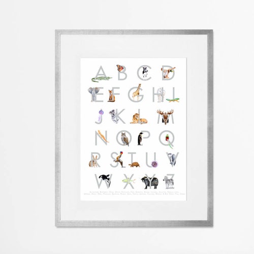 Large Alphabet Poster Framed Animal Alphabet Framed - Etsy