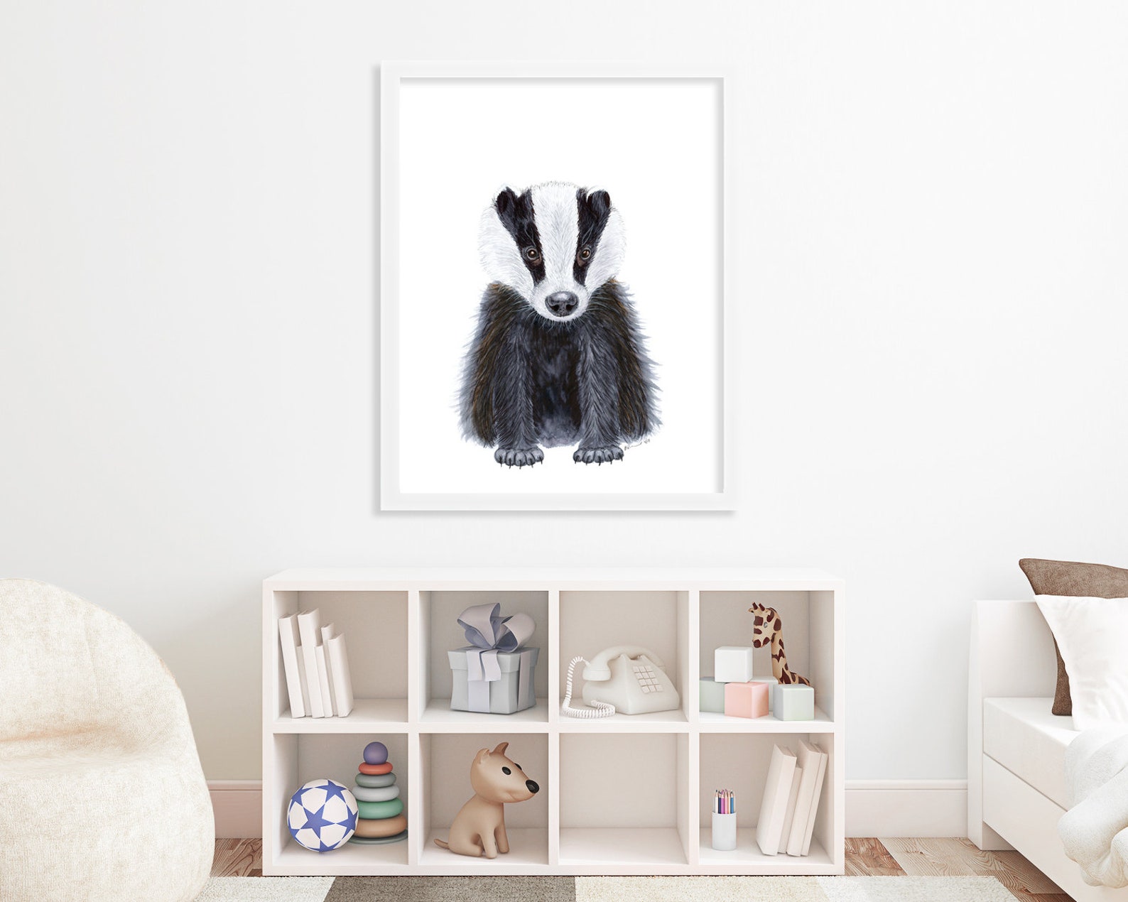 Badger Art Print Woodland Nursery Decor Baby Animal - Etsy
