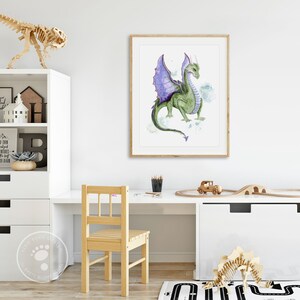 Dragon Print - Large Dragon Poster - Fairy Tale Art - Dragon Nursery ...