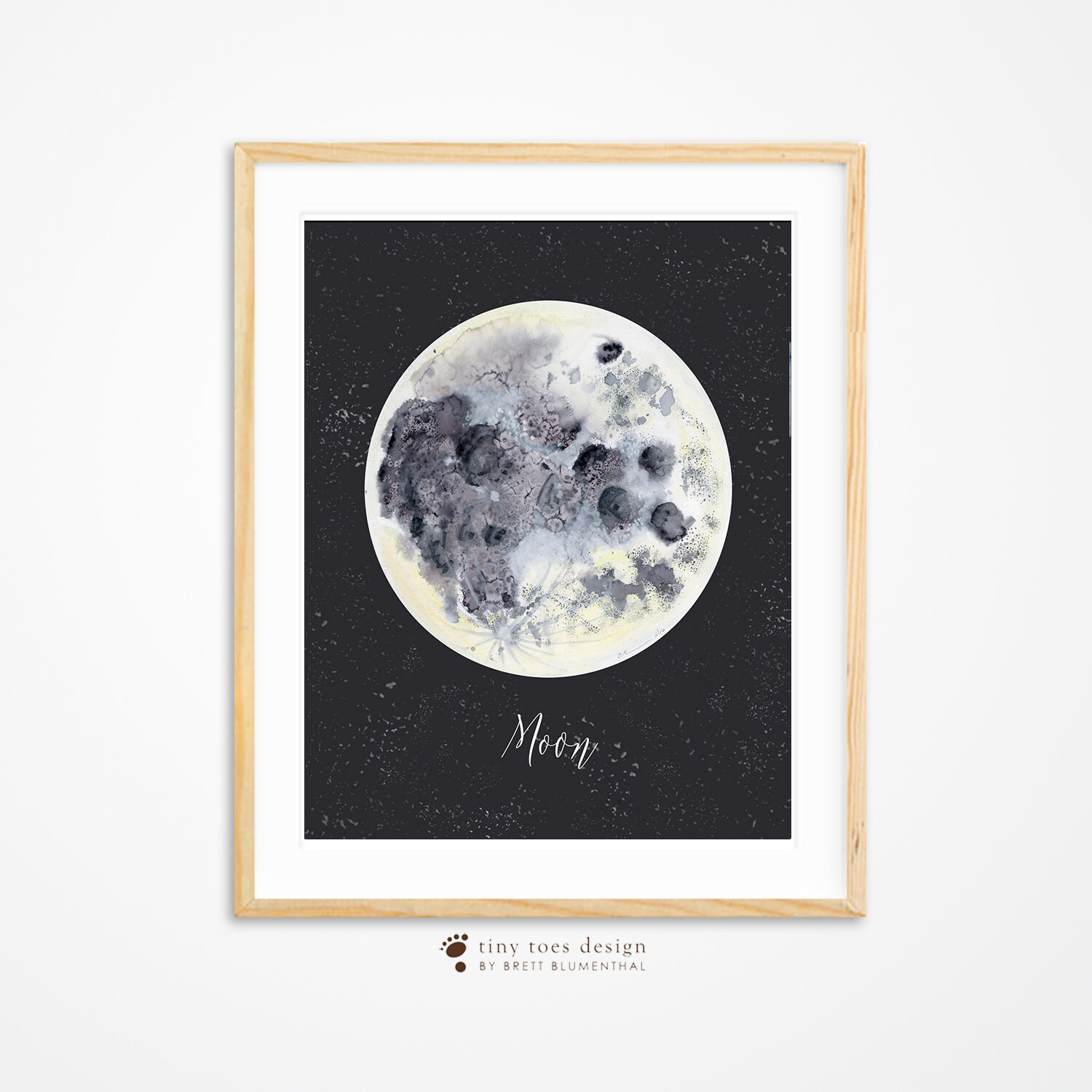 Astronomy Art Moon Wall Art Space Nursery Decor Full Moon | Etsy