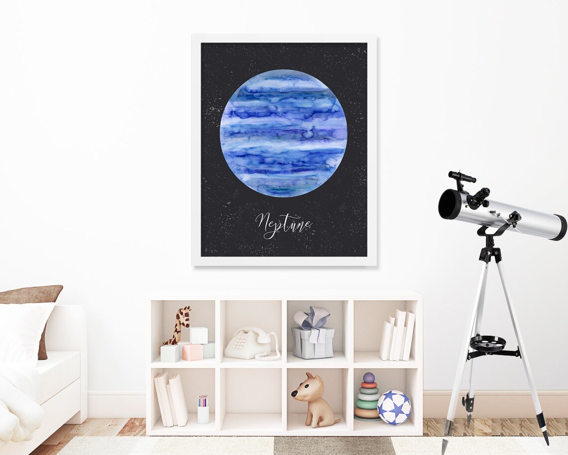 Planet Print Neptune Poster Science Teacher Gift Planet | Etsy