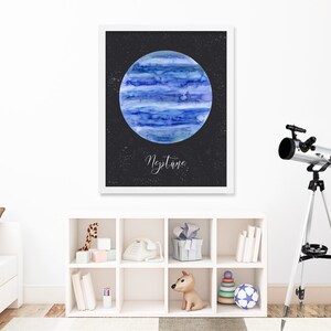 Planet Print Neptune Poster Science Teacher Gift Planet - Etsy