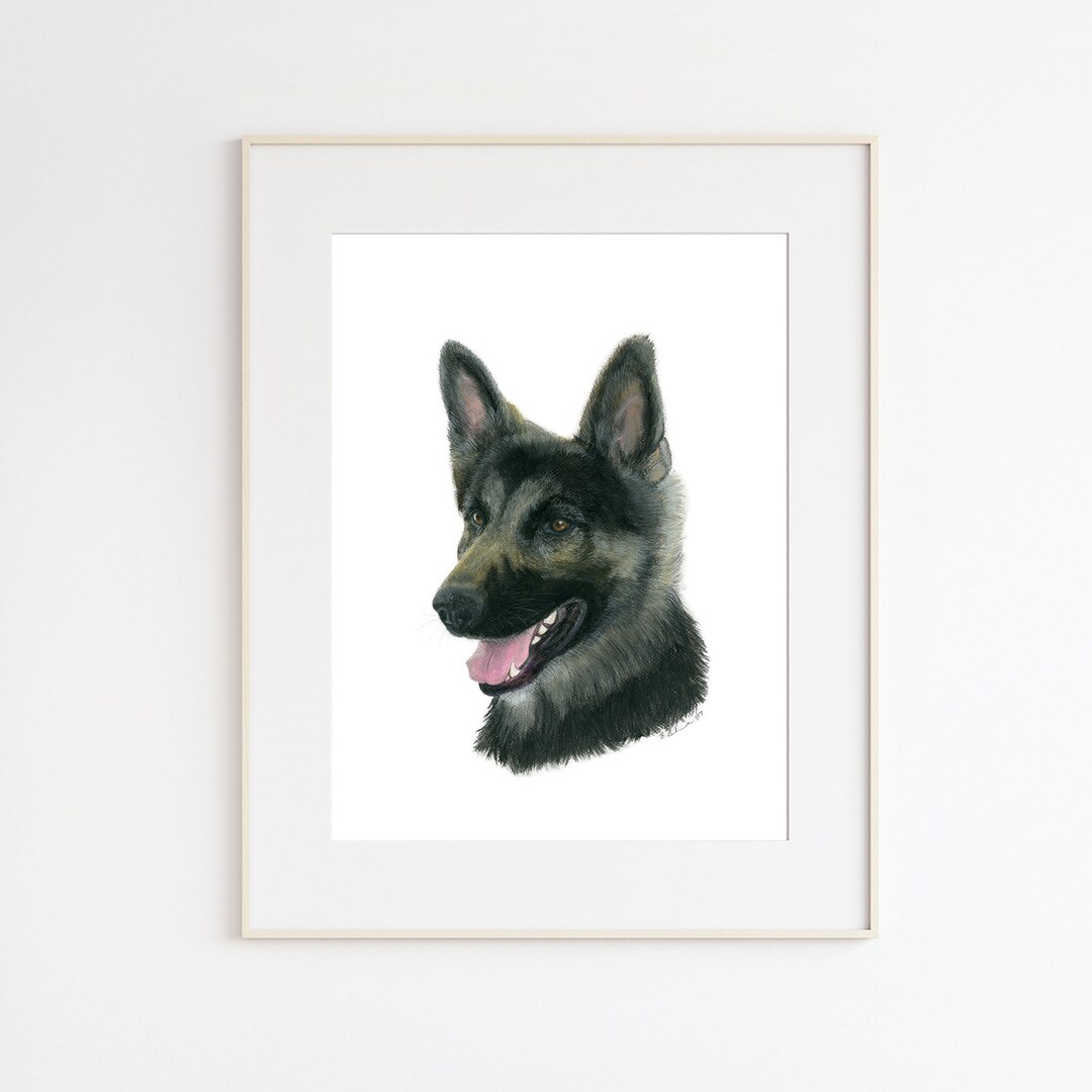 German Shepherd Art, K9 Police Dog Print, Dog Mom Gift, Dog Portrait, K ...