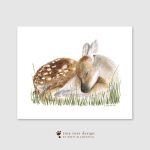 Woodland Baby Animals Print Set, Woodland Nursery, Sleeping Animal ...