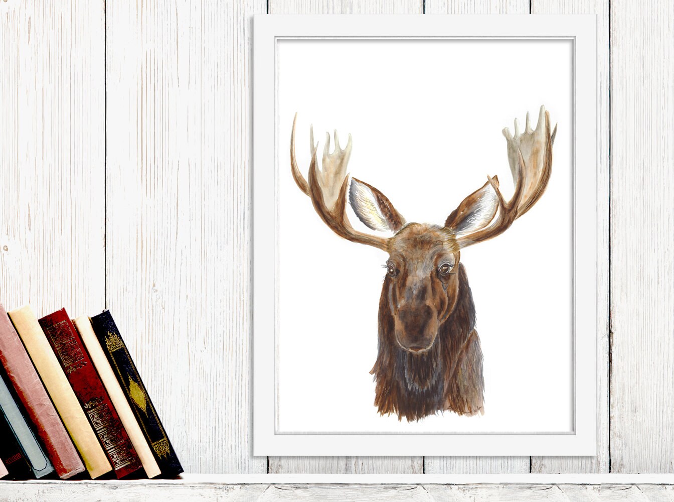 Moose Decor Woodland Nursery Moose Painting Woodland Animal - Etsy