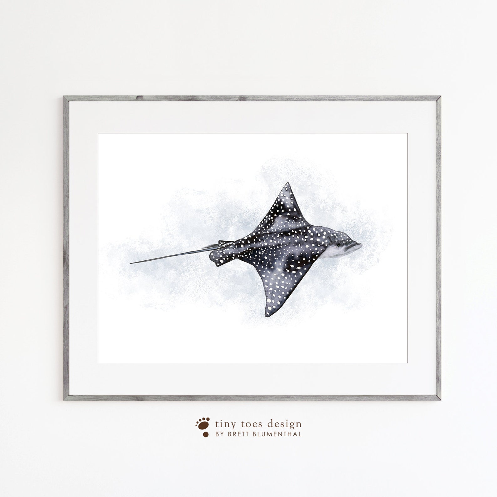 Eagle Ray Print Ocean Animal Art Eagle Ray Wall Art Spotted - Etsy
