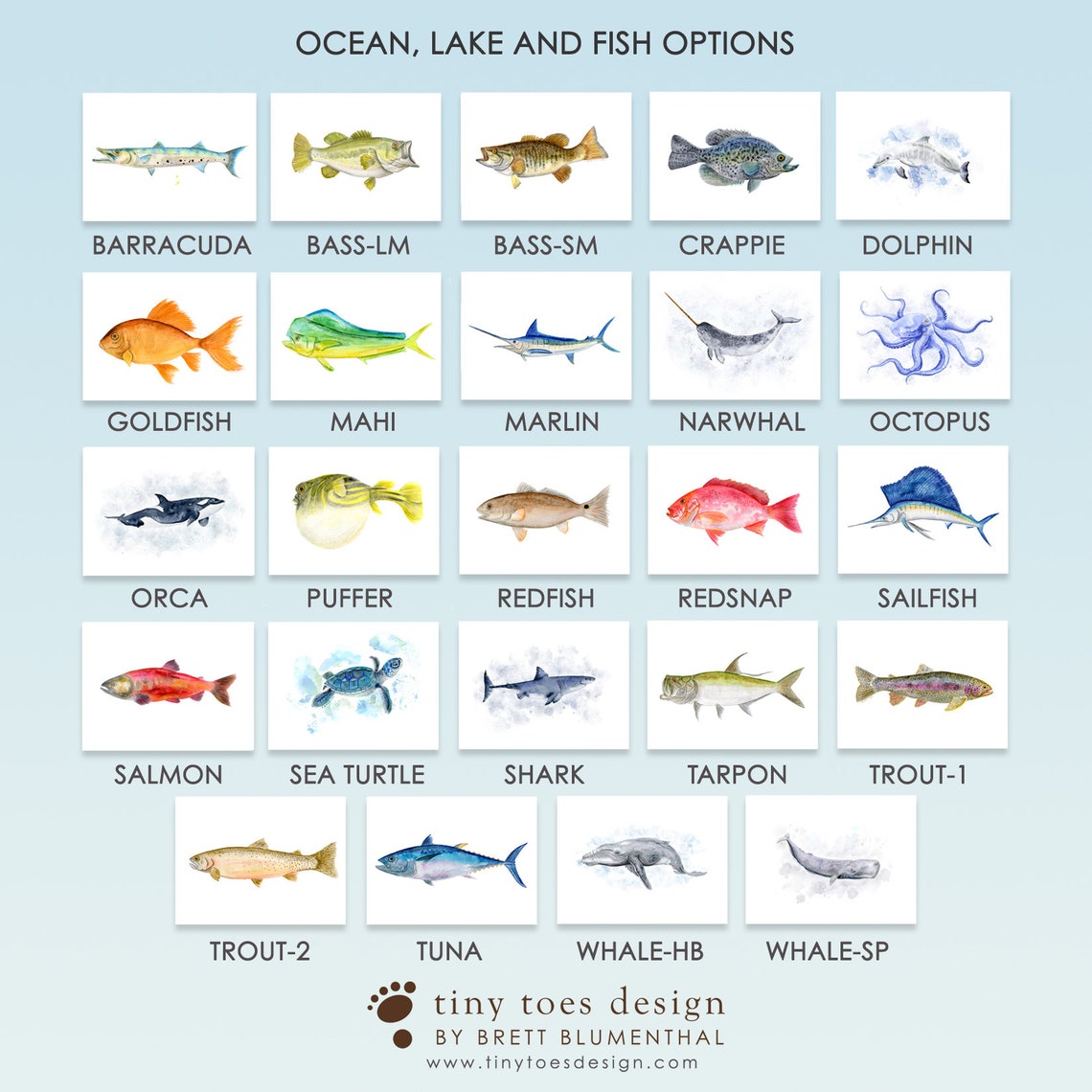 Ocean Fish Painting Redfish Watercolor Art Deep Sea Fishing - Etsy