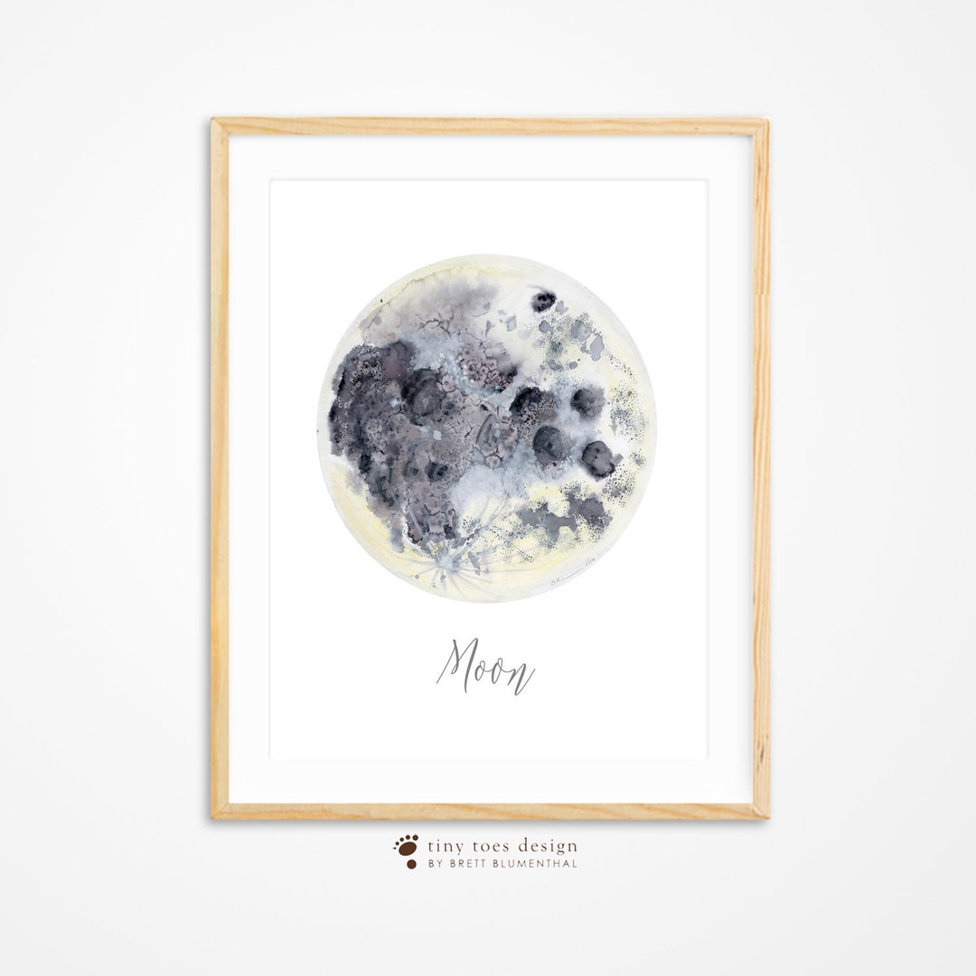 Full Moon Poster Art Lunar Moon Print La Luna Moon - Etsy
