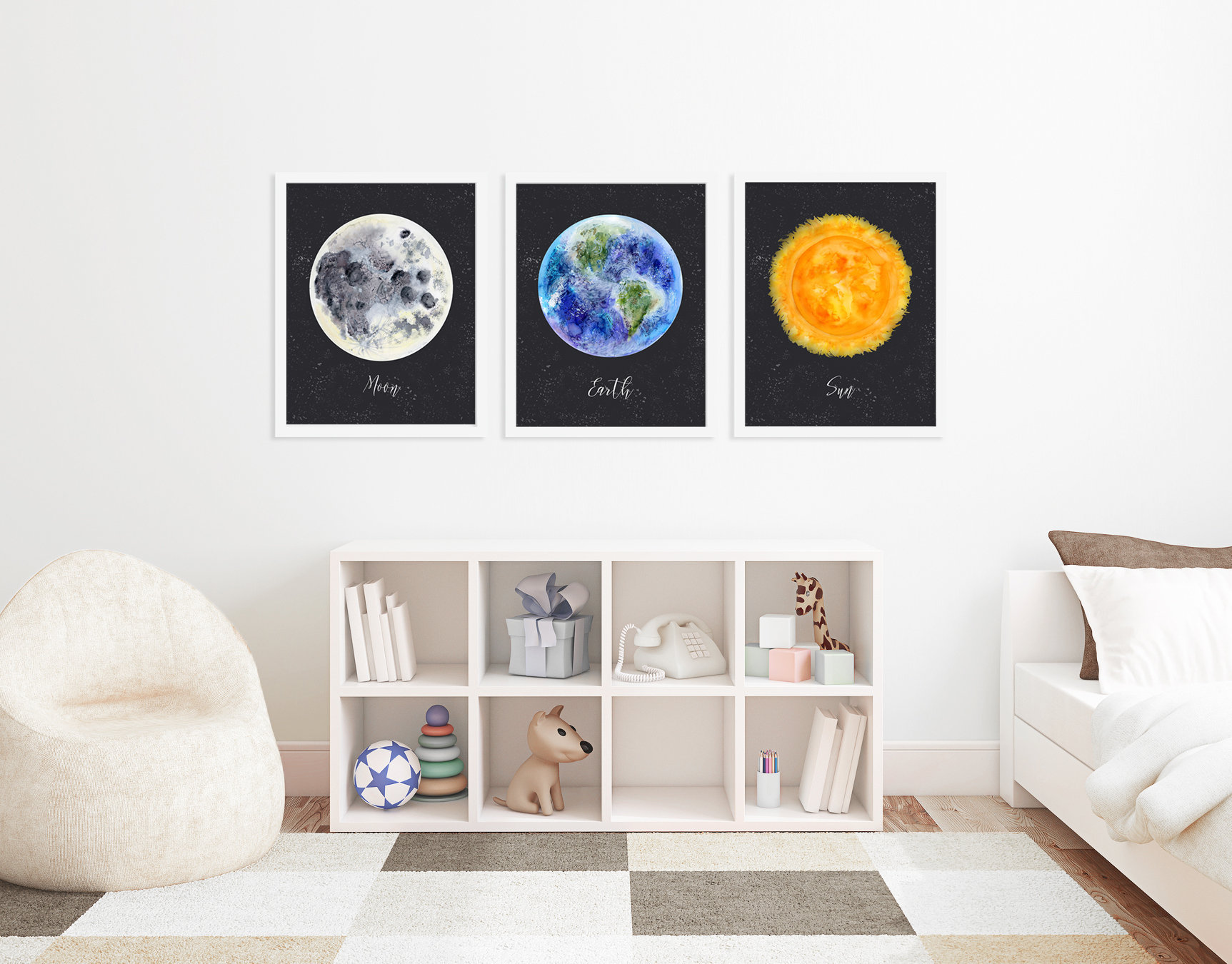 Outer Space Nursery Art Set of 3 Prints Space Nursery Print | Etsy