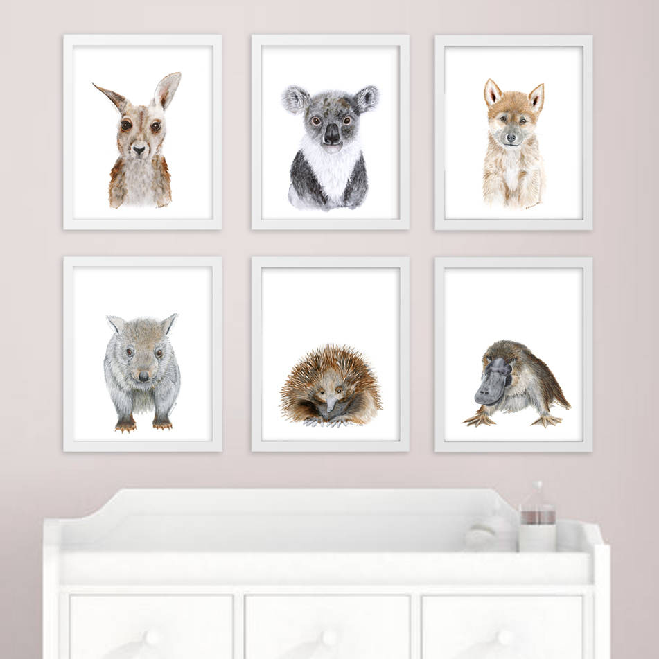 Baby Dingo Art Australian Nursery Print Baby Animal Print | Etsy