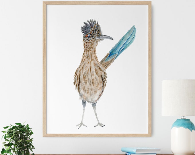 Rustic Roadrunner Giclée Art Print Oil Painting Southwest Decor ...