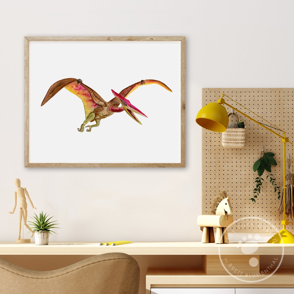 Pteranodon Print Dinosaur Wall Art Pterodactyl Watercolor | Etsy