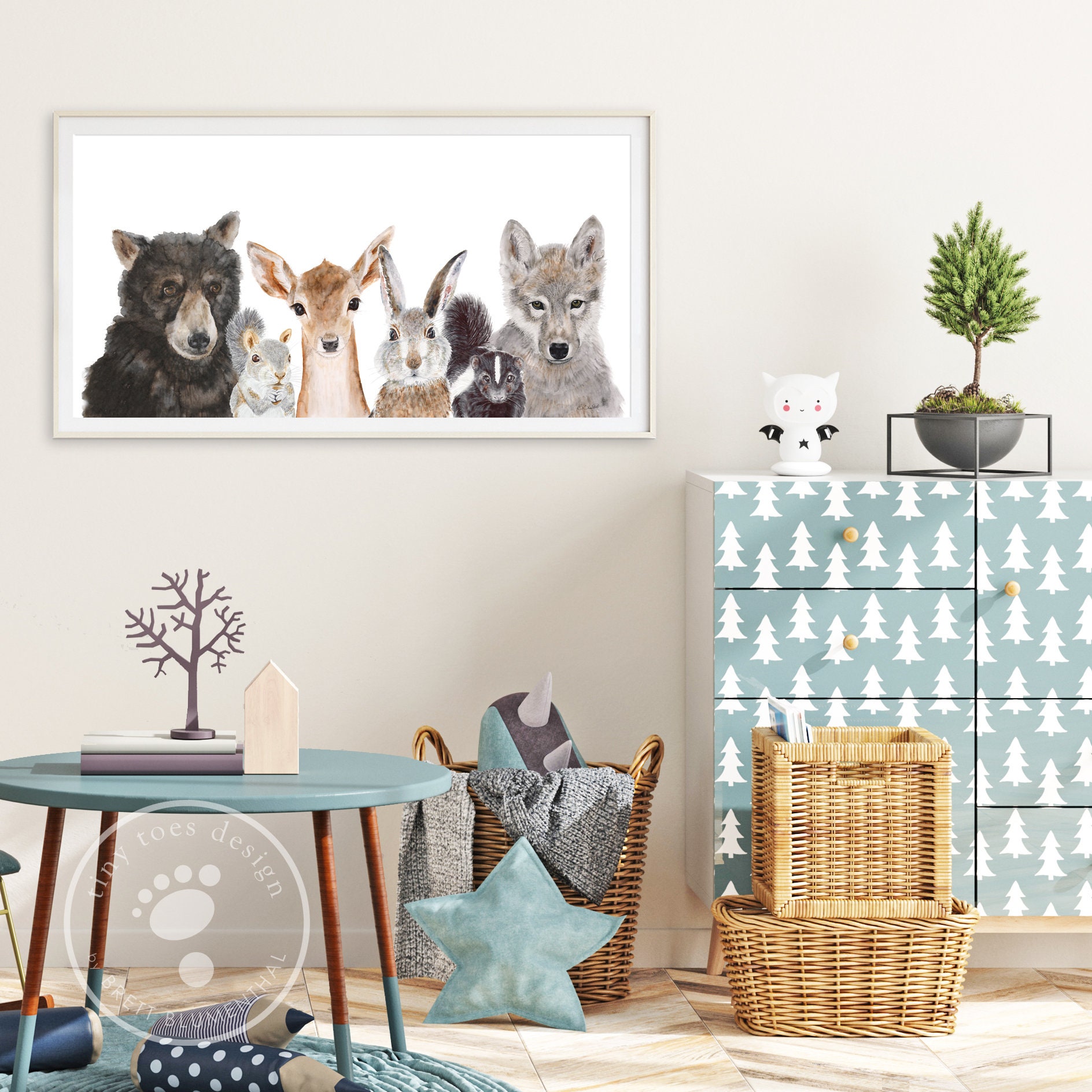 Woodland Nursery Decor Animal Nursery Print Woodland Animal | Etsy
