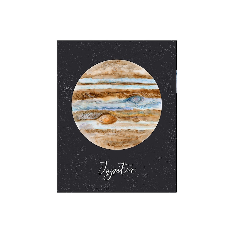 Jupiter Watercolor Planet Jupiter Art Jupiter Print | Etsy