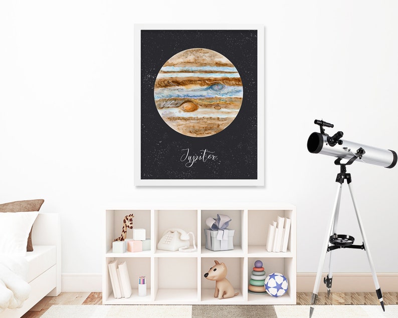 Jupiter Watercolor Planet Jupiter Art Jupiter Print | Etsy