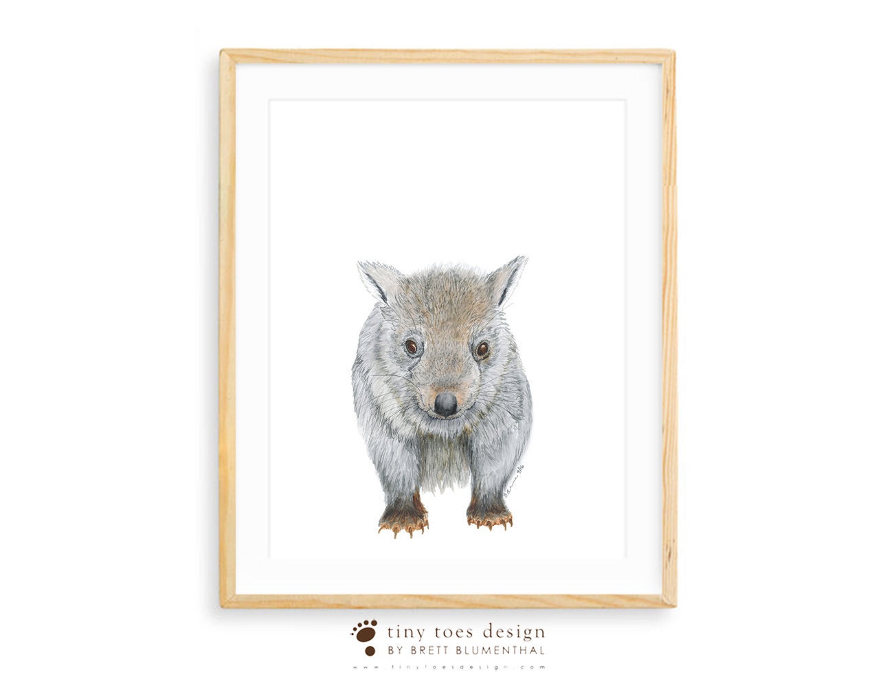 Baby Wombat Watercolor Australian Nursery Art Baby Animal | Etsy