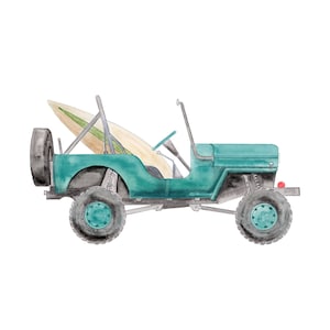 Off Road Vehicle Print, Vintage Car Print, SUV Nursery Art, 4 Wheeler ...