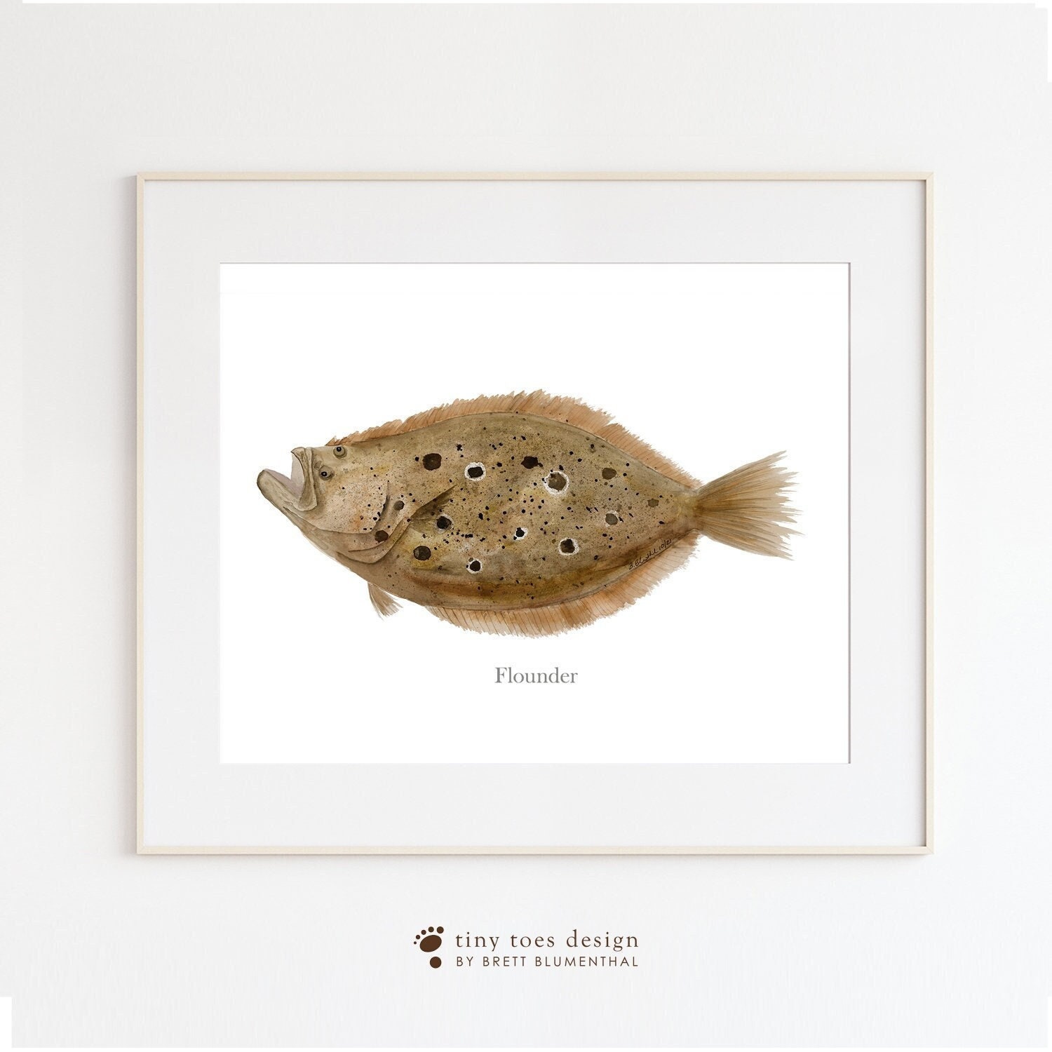 Flounder Wall Art - Etsy