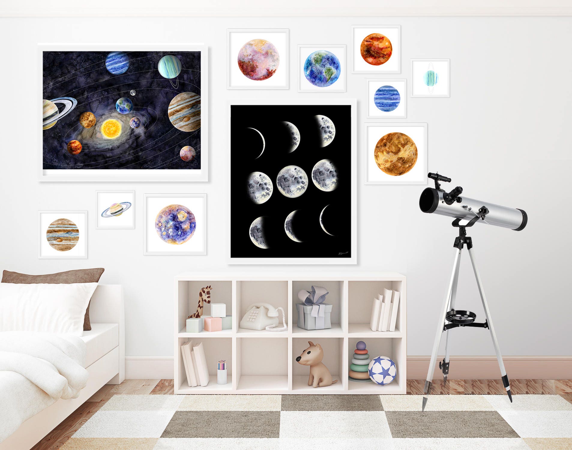 Solar System Art - Space Nursery Decor - Kids Room Decor - Space Print ...