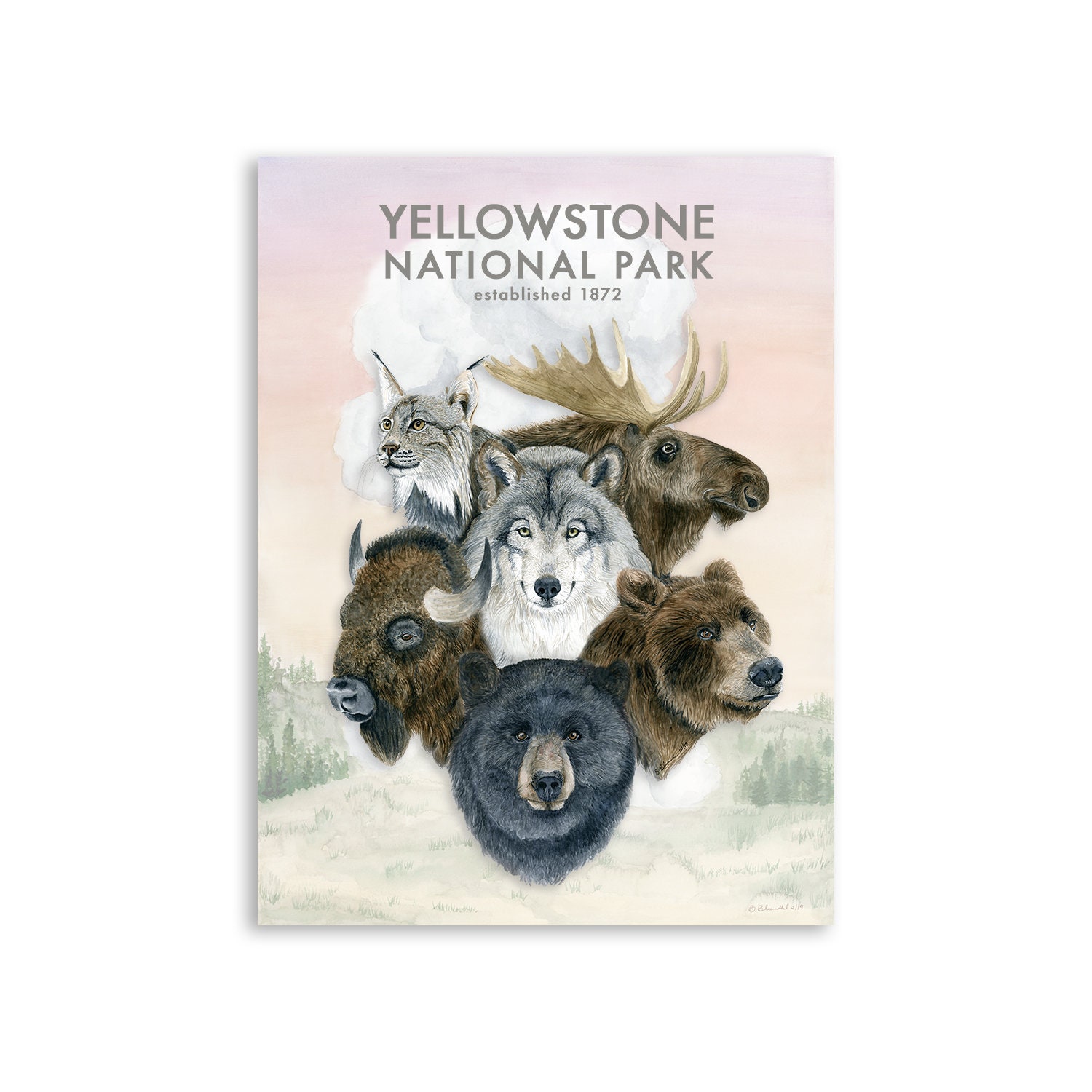 Yellowstone Wall Art, Park Posters, Us National Park, National Park ...