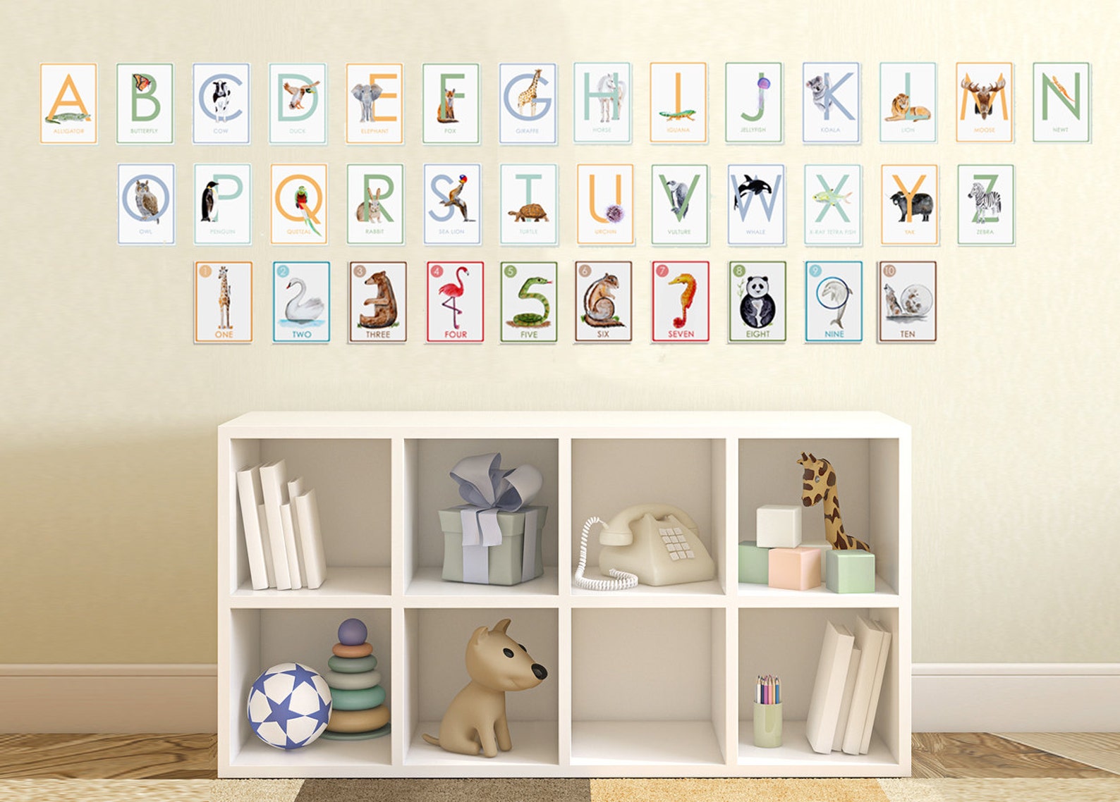 Alphabet and Numbers - Printable Flash Cards - ABC and 123 Wall Cards ...