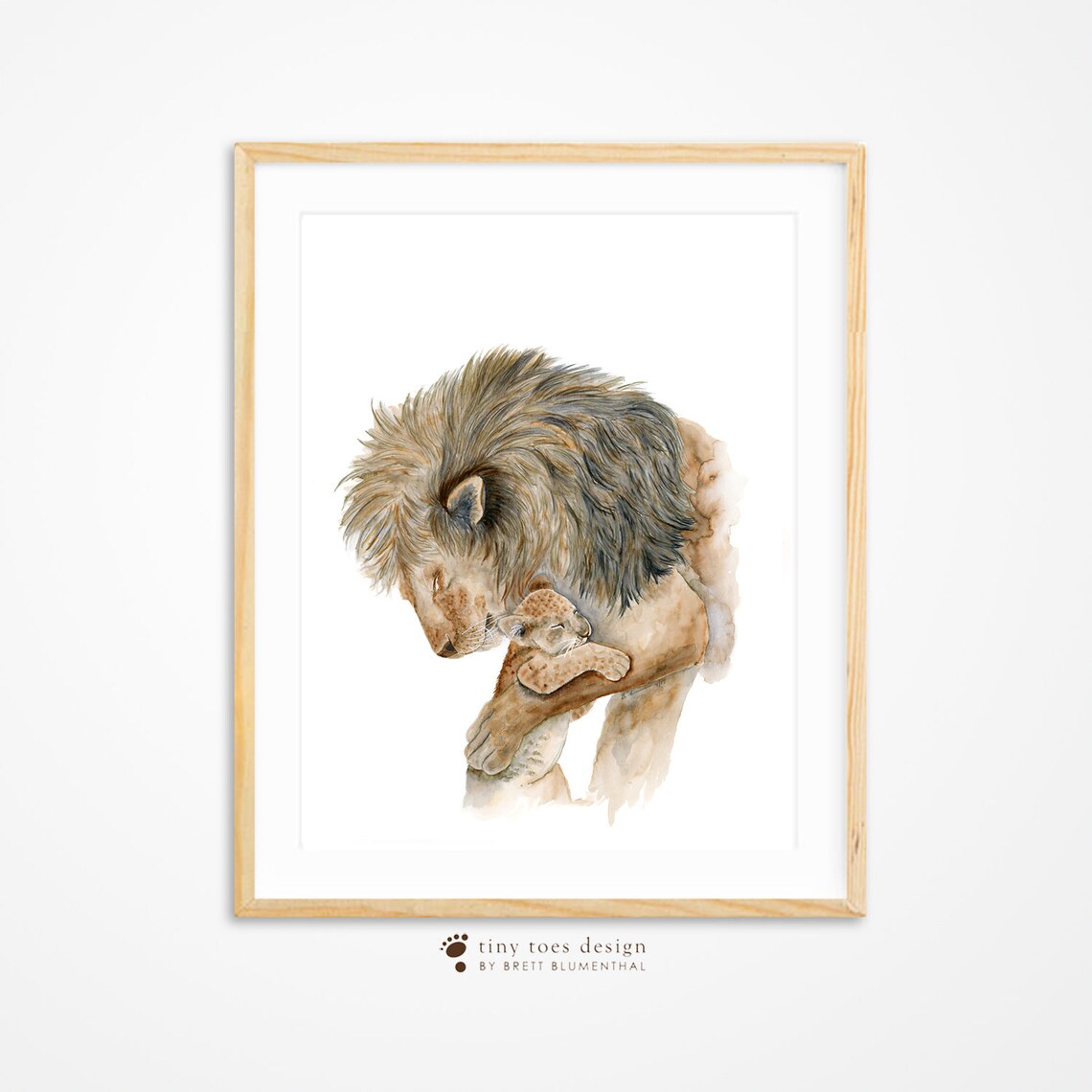 Lion Art Print Father's Day Gift Animal Art Dad and - Etsy