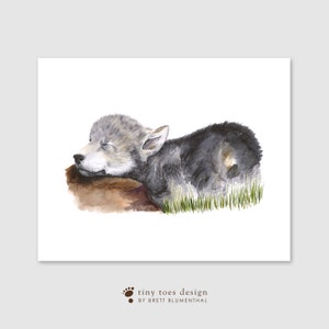 Woodland Nursery Art, Set of 6, Sleeping Baby Animals, Baby Animal ...