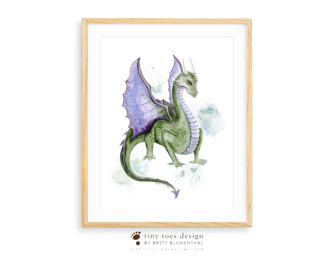 Dragon Print Large Dragon Poster Fairy Tale Art Dragon - Etsy