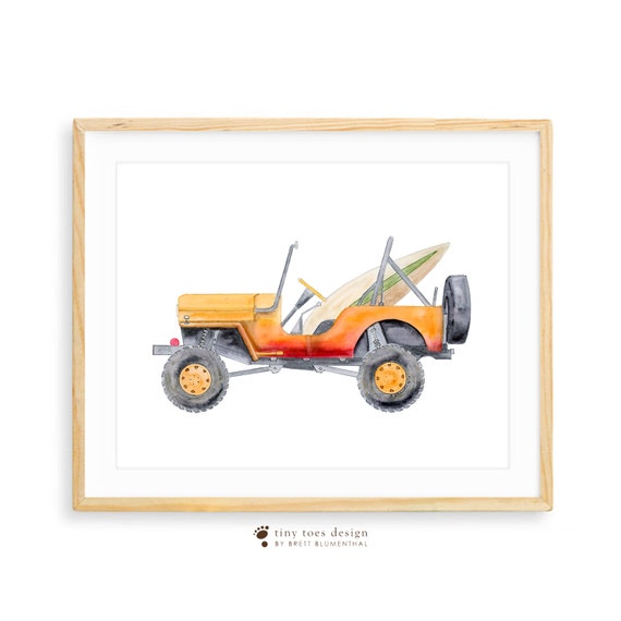 Off Road Vehicle Print Vintage Car Print SUV Nursery Art 4 - Etsy